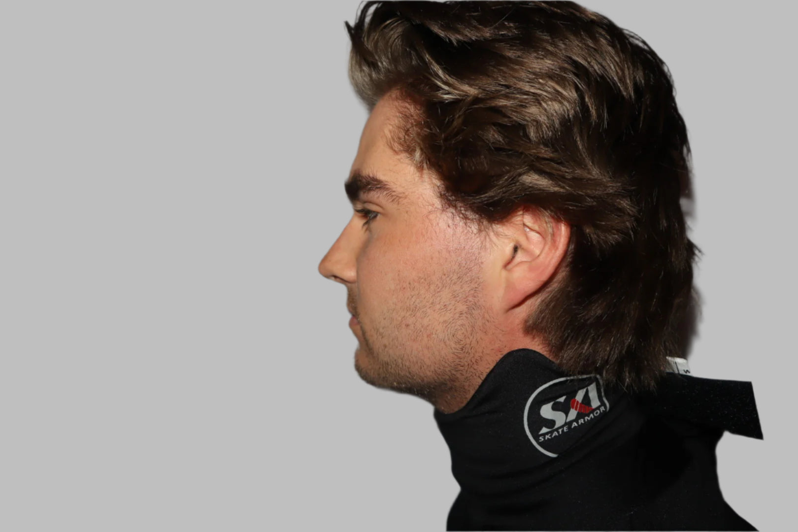 Skate Armor Integrated Hockey Neck Guard Shirt Featuring Cut & Impact